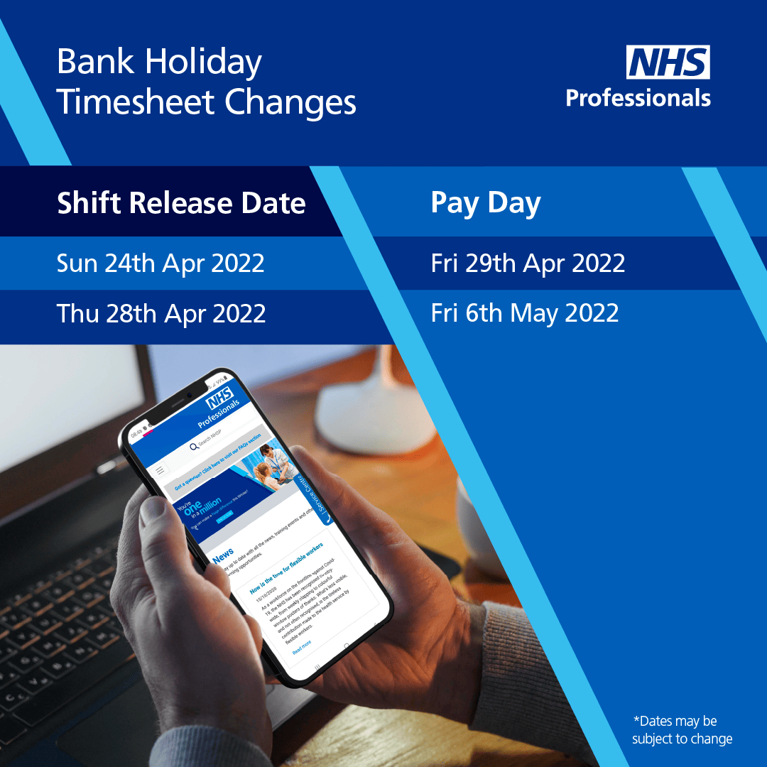 Early May Bank Holiday Timesheet Changes | NHS Professionals